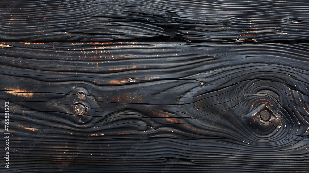 Charred wood texture using traditional Japanese Shou Sugi Ban technique ...