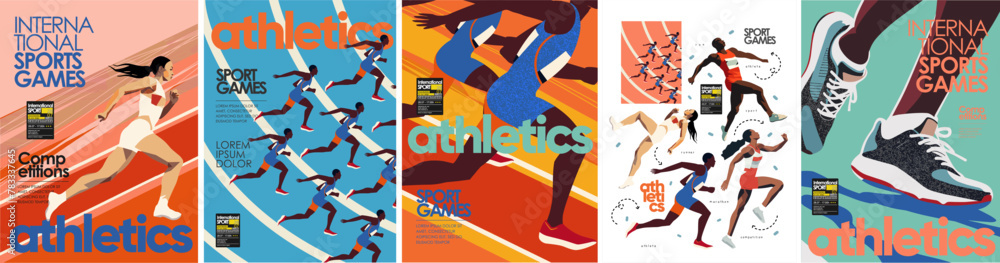 Athletics. International sports games. Vector illustration of runner ...