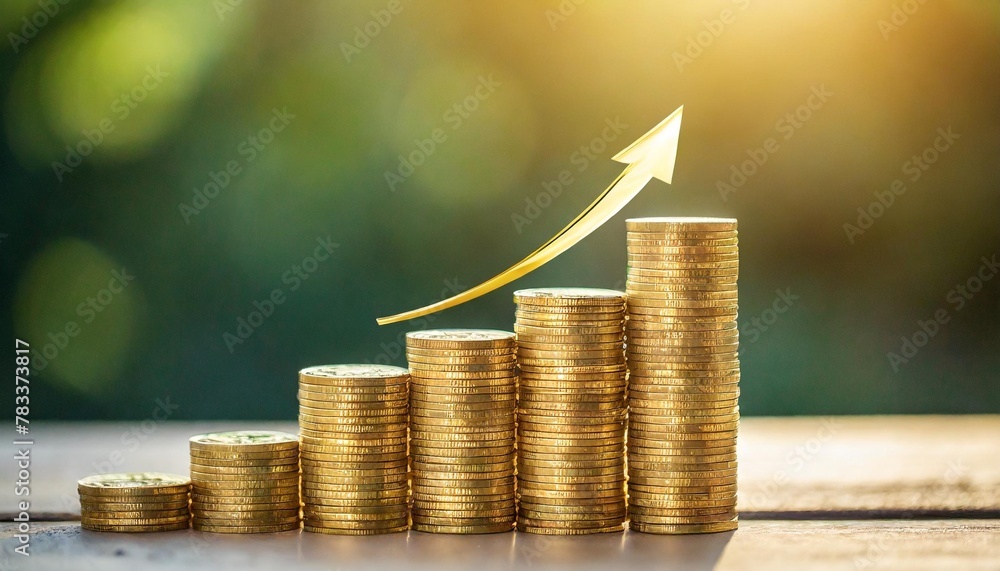the symbolism of a golden financial chart rising steadily portraying ...
