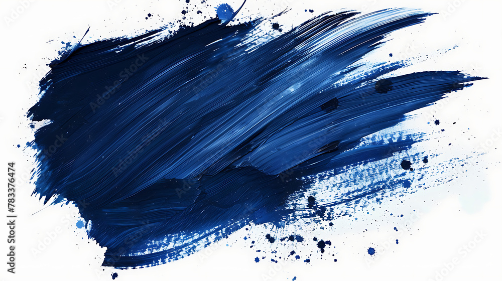 a bold stroke of blue paint on a transparent background. The paint ...