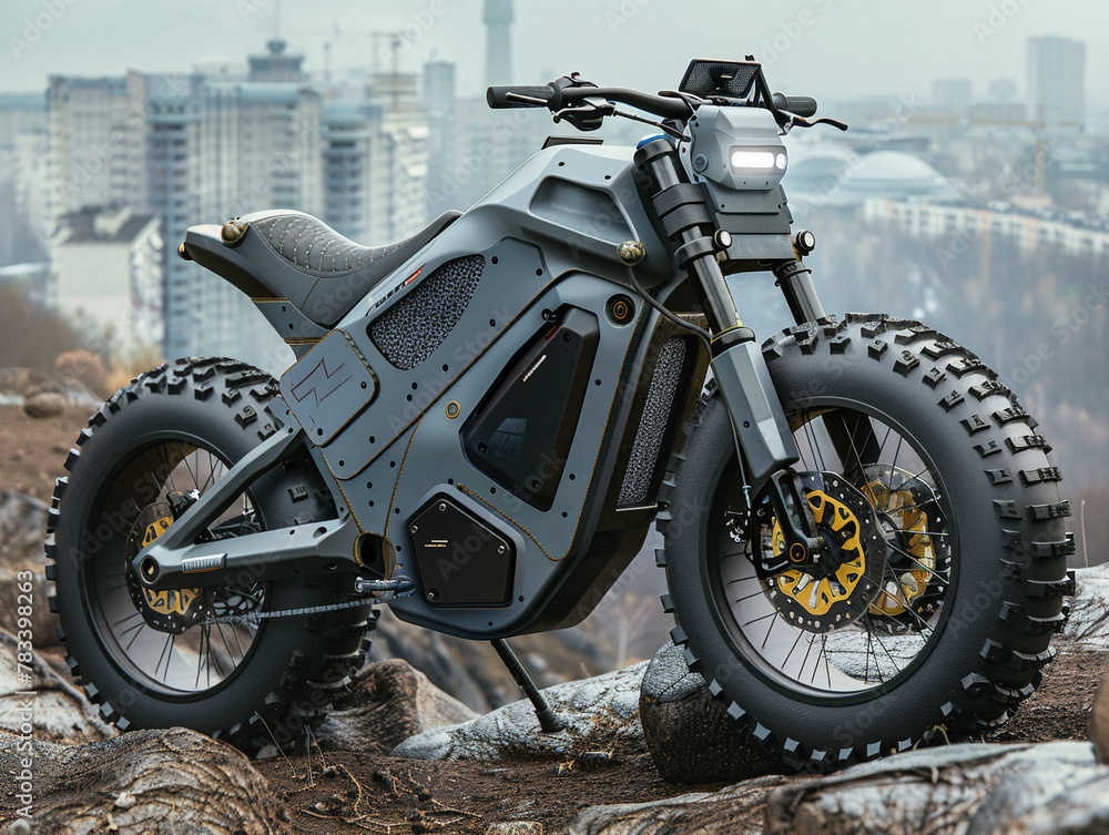 An all-terrain E-bike with integrated action cameras and weather ...