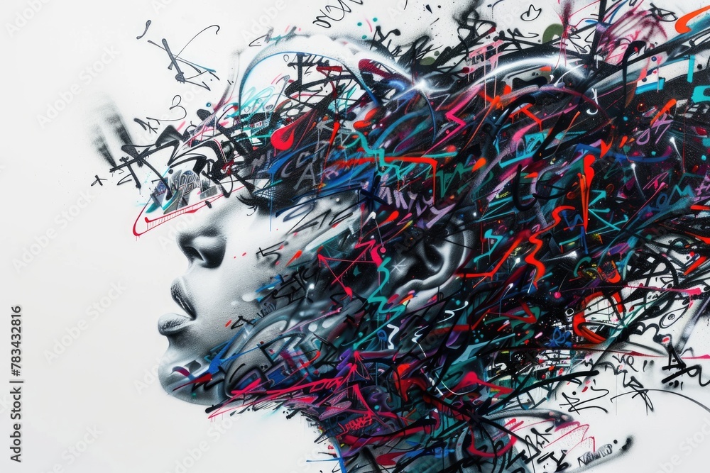 Graffiti, vibrant expression of urban culture, showcasing the ...
