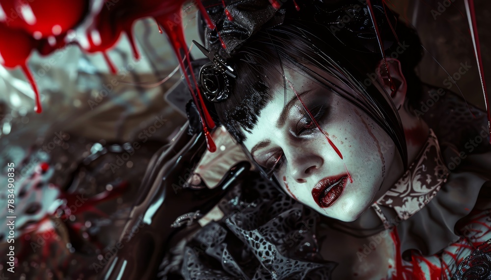 Capture the eerie essence of Horror Couture in a worms-eye view, with ...