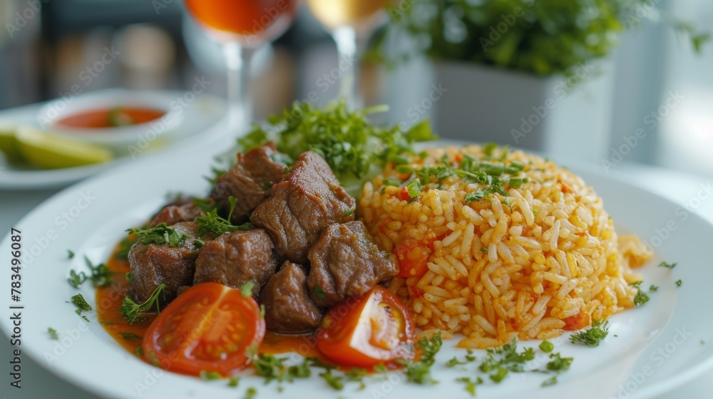 kebuli rice, goat meat and camel meat, traditional Arabic food and rice ...