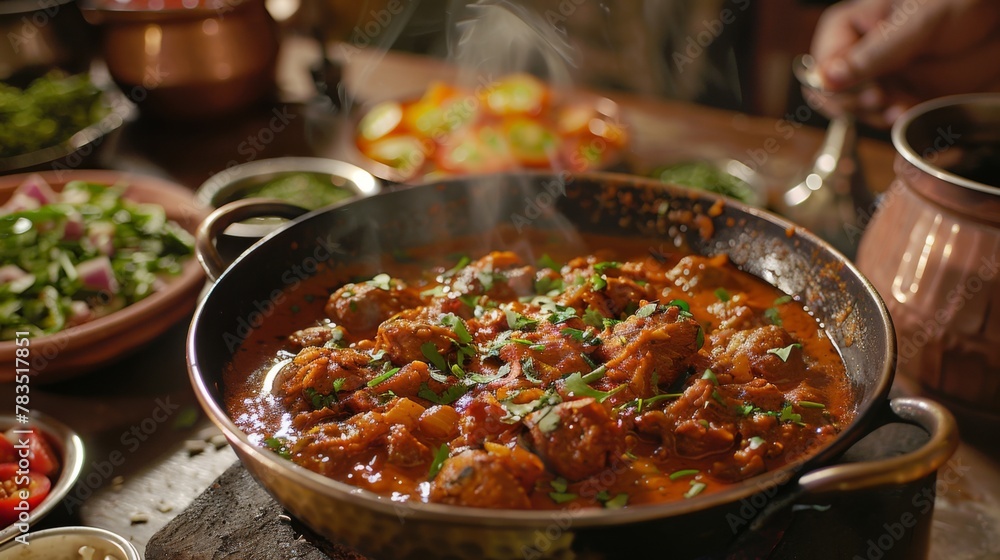 Typical Indian curry set Stock Illustration | Adobe Stock