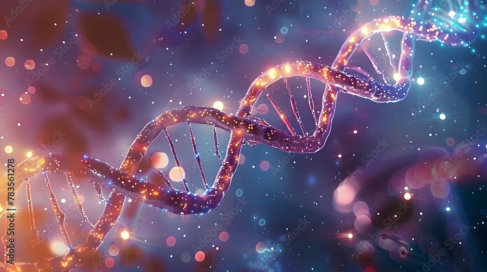 Healthcare, DNA strands, artificial intelligence. DNA double helix, AI ...