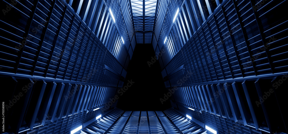 Sci Fi Futuristic Metal Steel Alien Spaceship Tunnel Hangar Structure ...