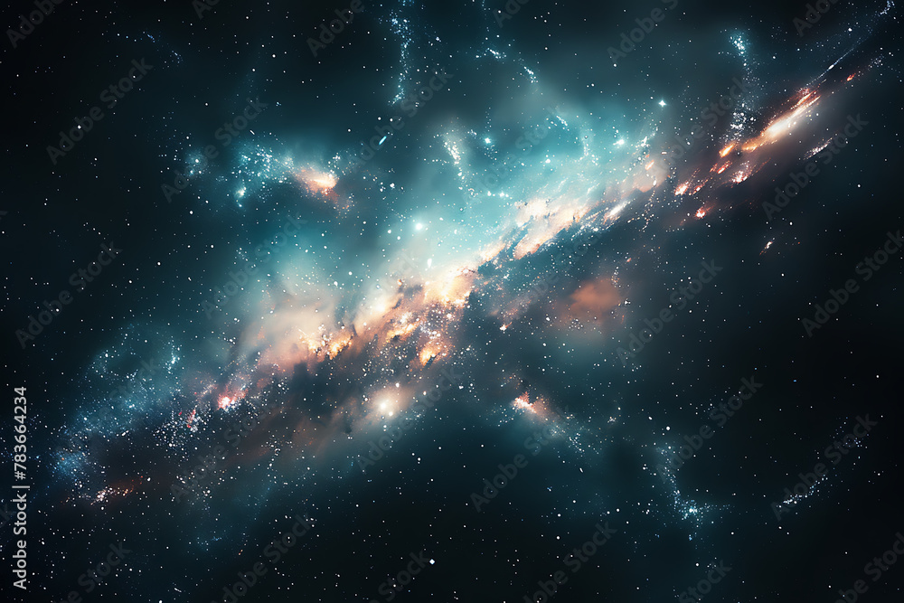 Vibrant digital rendering of deep space featuring a mesmerizing nebula ...