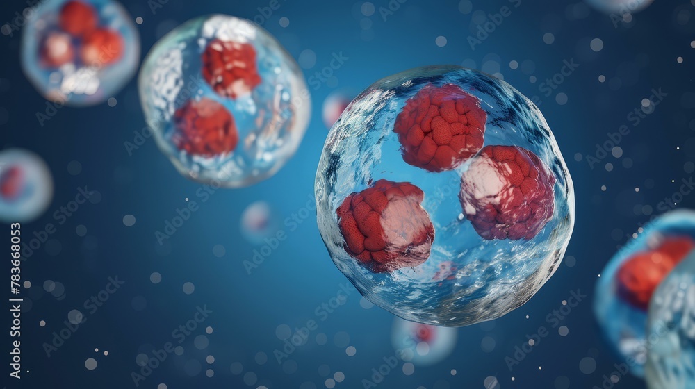 Stock-Illustration „Human cell structure under the microscope ...