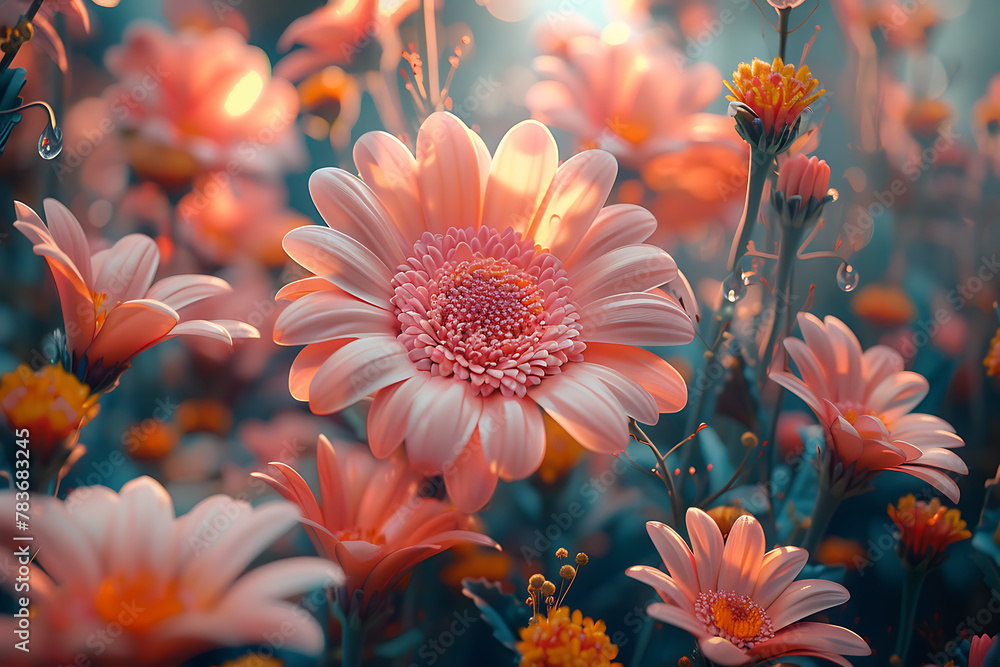 Vibrant floral wallpaper featuring a beautiful arrangement of colorful ...