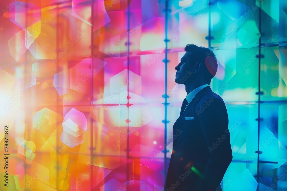 reflection concept - portrait of thoughtful modern male manager with ...