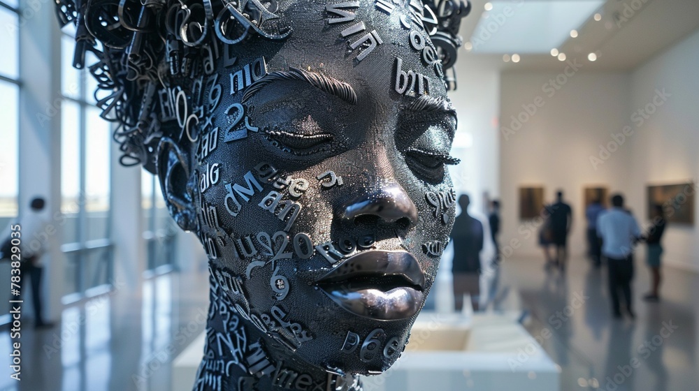 A high definition image of a hollow sculpture outline made of lead ...