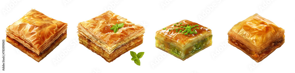 Baklava clipart collection, symbol, logos, icons isolated on ...