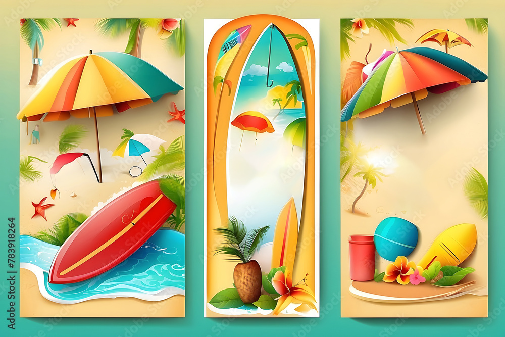 Summertime vector banner design. It's summertime text in a beach ...