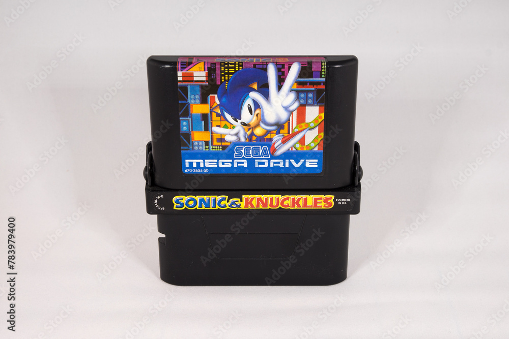 Sega Mega Drive cartridges, Sonic The Hedgehog 3 inserted into Sonic ...