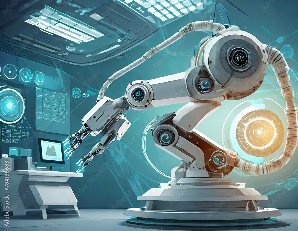 future robotic arms performing automated medical health care operation ...