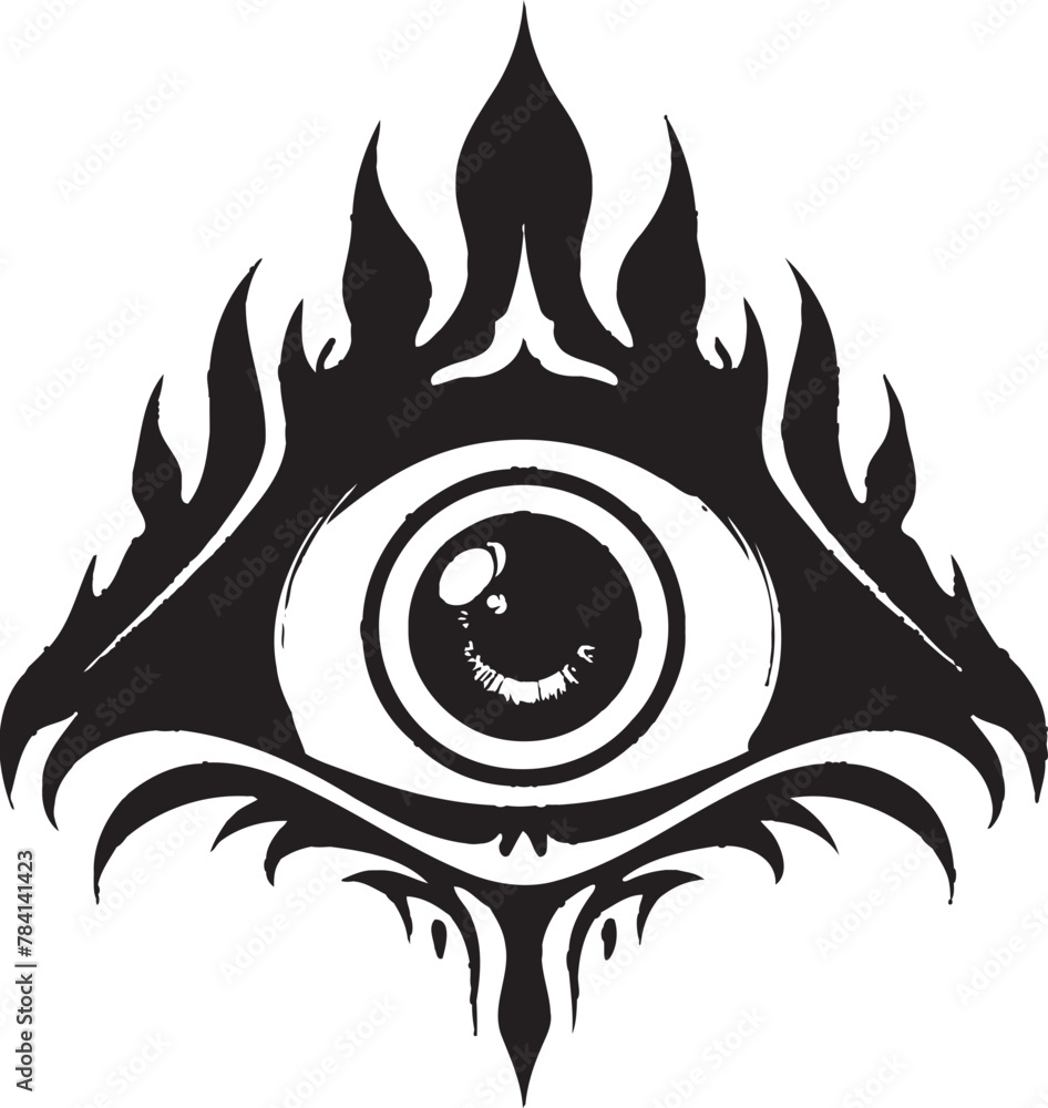 Sinister Stare Demon Hand Holding Eyeball Vector Design Malevolent Gaze ...