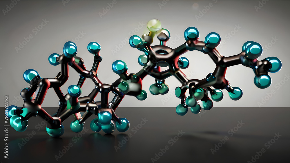 3d illustration of molecule model. Medical Hormonal Science background ...