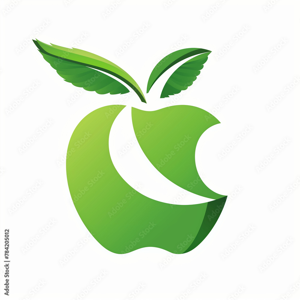 Minimalist organic logo design featuring a stylized apple shape in ...