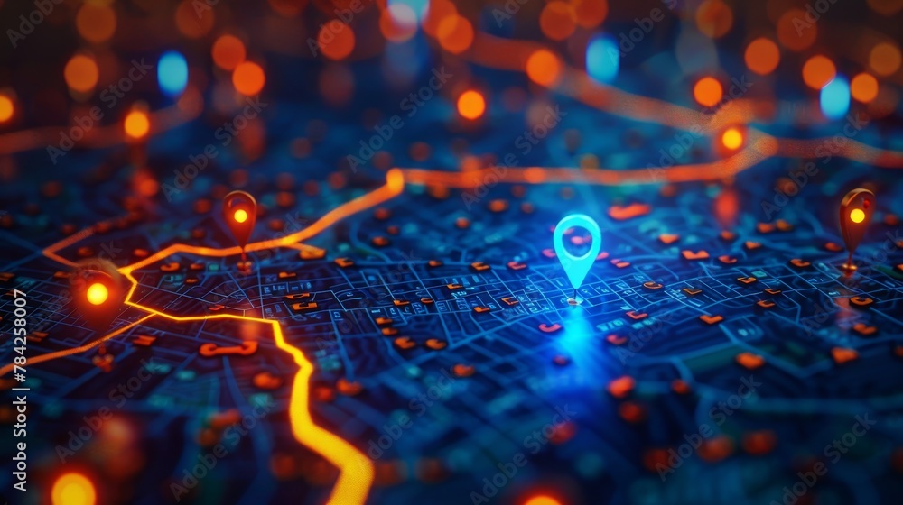 Geographic Information System (GIS): A 3D vector illustration of a map ...