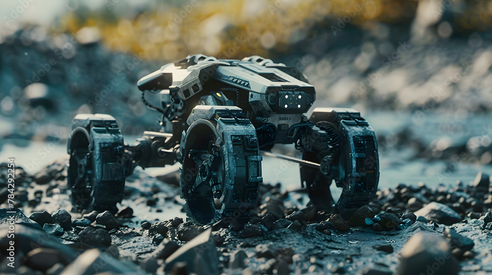 Advanced sovereign AI robot adjusting strategies in real-time during an ...