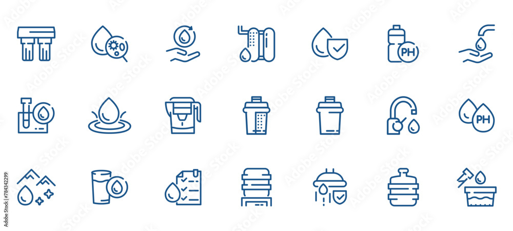 Water Filtration Icon Set: Filters, Pitchers, Cartridges, and Systems ...