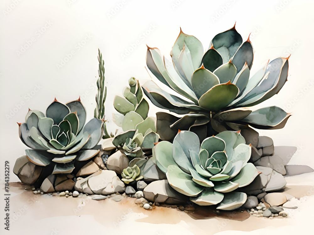 cactus in the garden. Editable art template, Poster flyer editable ...
