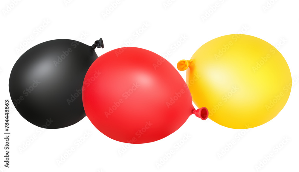 3 Luftballons schwarz rot gold und Hintergrund transparent PNG cut out ...