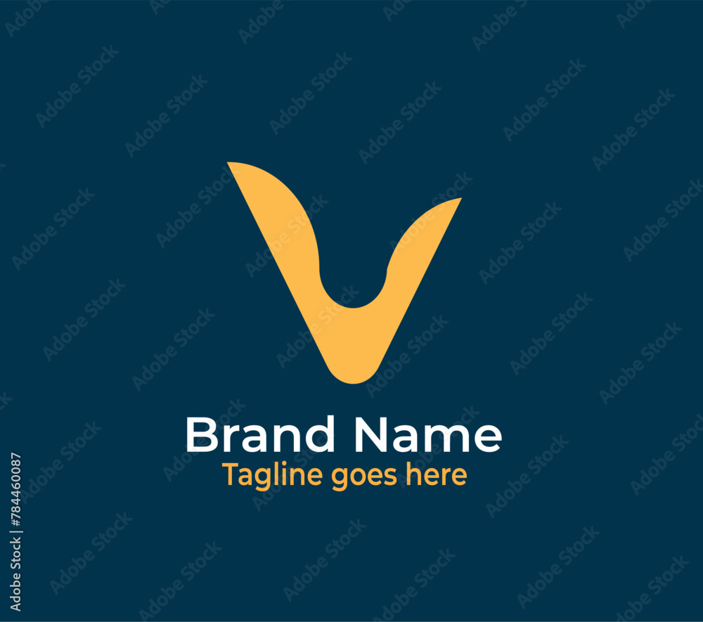 V Letter logo. EPS file. Editable Color. CMYK Color mode. Free Font ...