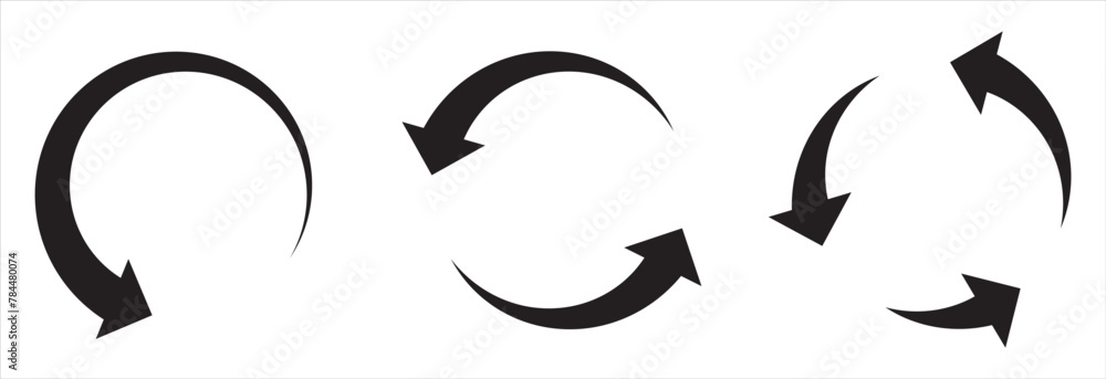 Circle arrow clipart isolated Stencil recycle symbol . isolated on ...