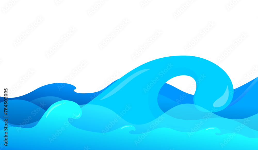 Blue Wave Water Element Vector with Transparent Background. Curve ...