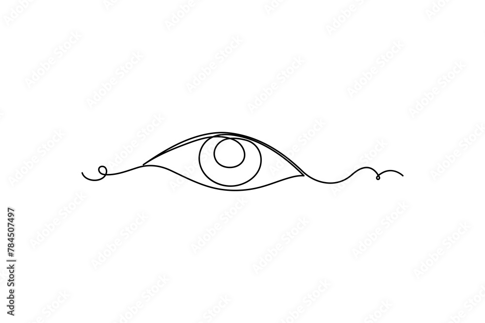 Eye sign in continuous line drawing style. Line art of human eye sign ...