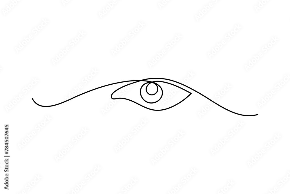 Eye sign in continuous line drawing style. Line art of human eye sign ...
