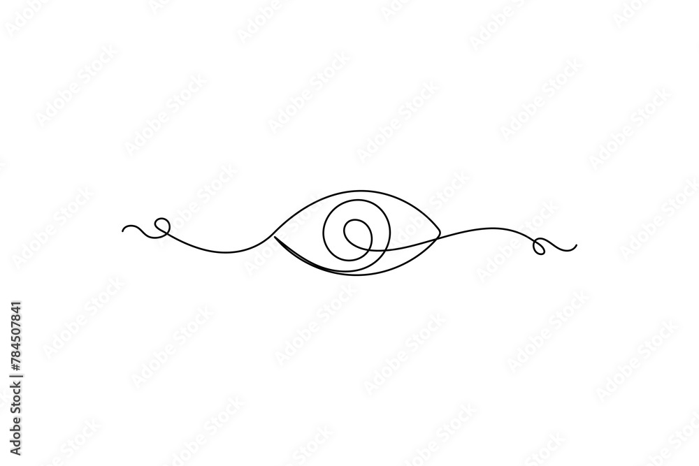 Eye sign in continuous line drawing style. Line art of human eye sign ...
