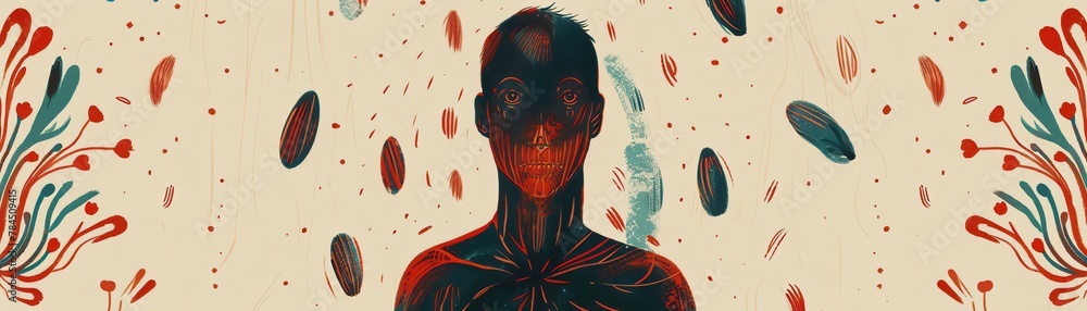 The mutated person stands, a silhouette of both human and the unknown ...