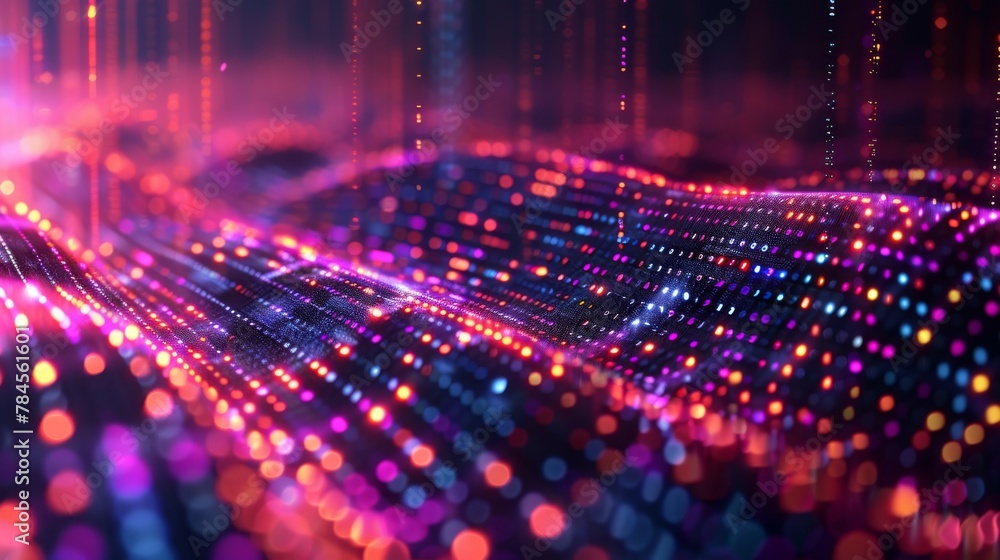 Background of a digital binary code matrix conveying the connectivity, complexity, and data ...