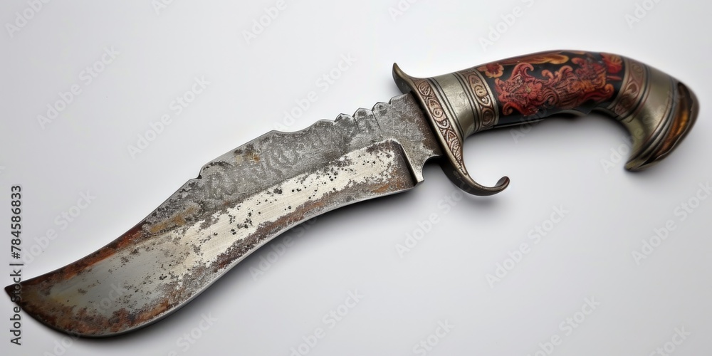 Vintage collectible knife with a large blade. Cold weapon. Rarity. AI ...
