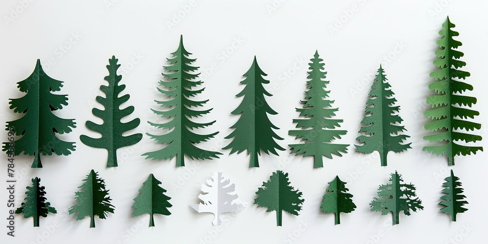 Tree cut out white background, multiple trees shapes patterns graphic ...