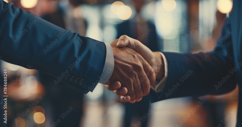 Business handshake. Business people making a handshake, . Two corporate ...