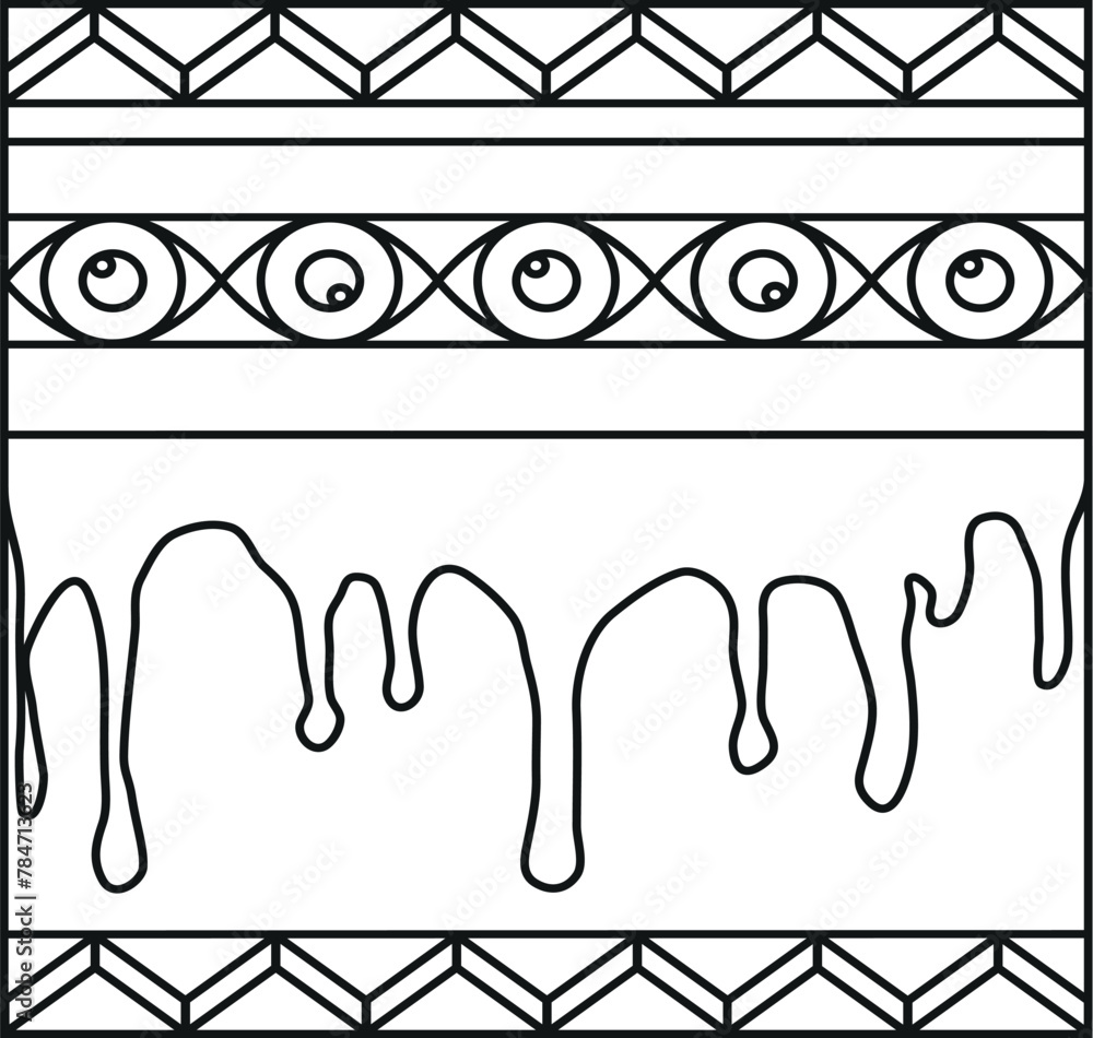 Laser cutting template with drip, chevron and eyes, tumbler template ...