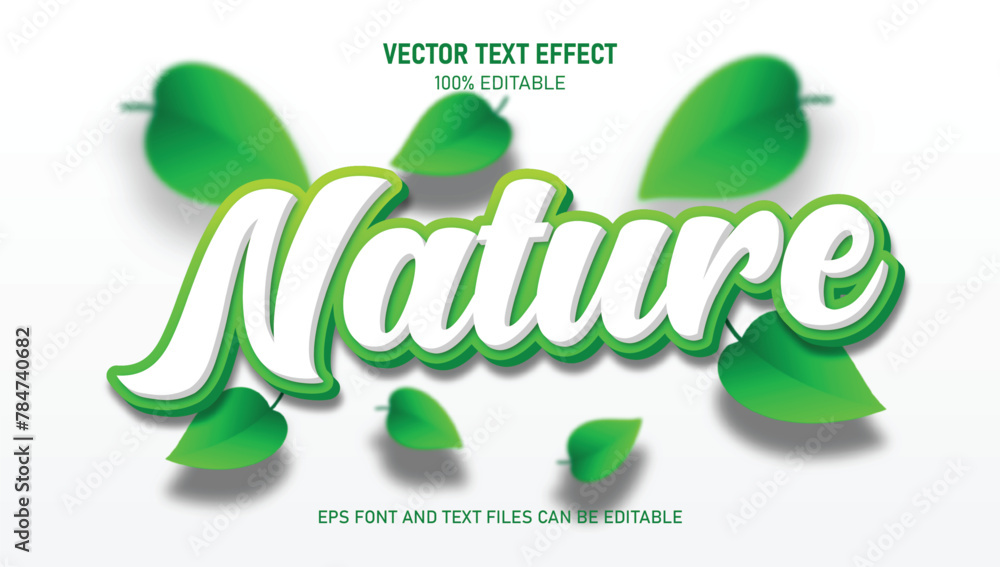 Nature green editable text effect Stock Vector | Adobe Stock