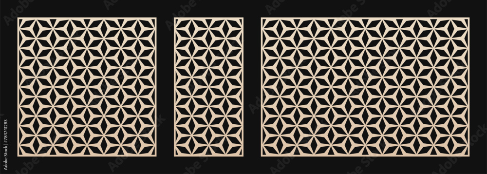 เวกเตอร์ Stock Decorative stencils for laser cut. Vector panels with ...