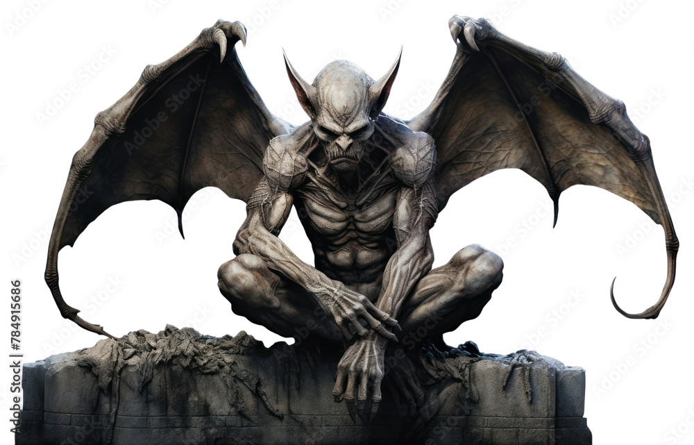 PNG Gargoyle sculpture statue white background Stock Illustration ...