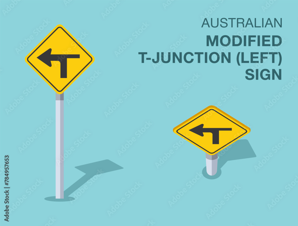 Traffic regulation rules. Isolated Australian "modified T-junction to ...