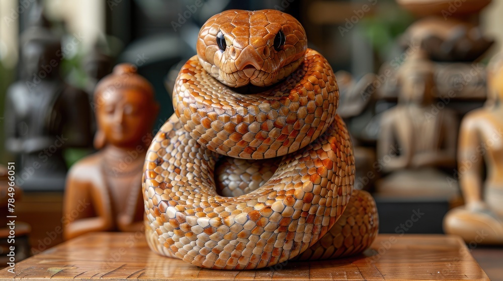 Enigmatic Indian Spectacled Cobra, Its Hood Displaying Intricate ...