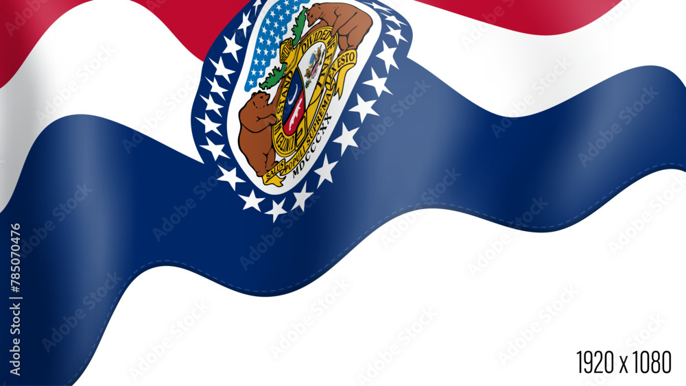 Missouri US state flag realistic independence day background. Missouri ...