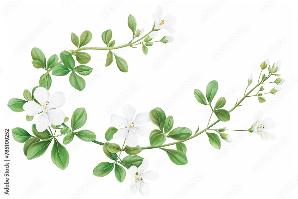 Bacopa monnieri extract in art form, emphasizing its side profile with ...
