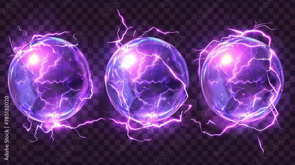 Ilustración de Stock Set of png defense energy shields isolated on ...