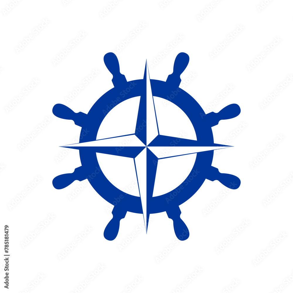Vector de Stock Logo Nautical. Club de yate. Símbolo rosa de los ...