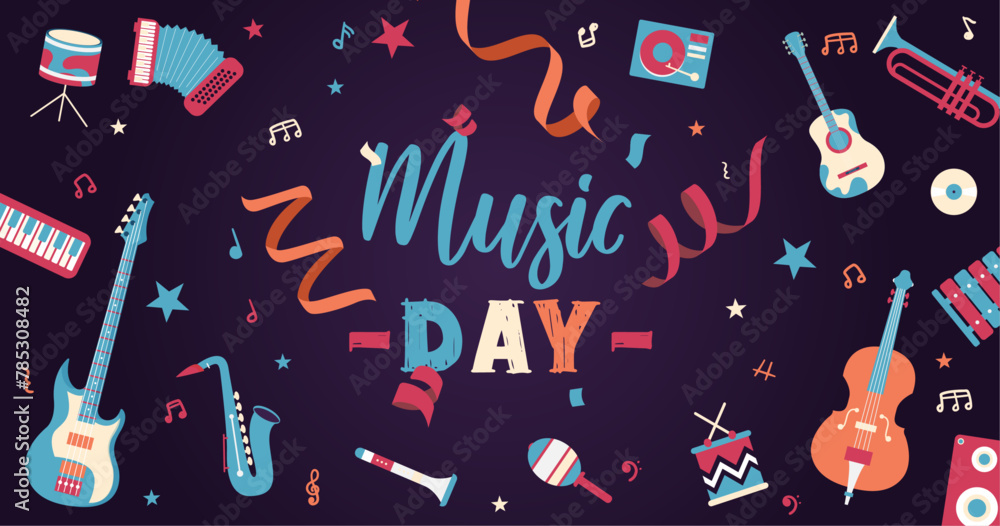 Image vectorielle Stock Music day - Banner - Celebrating the Joy of ...